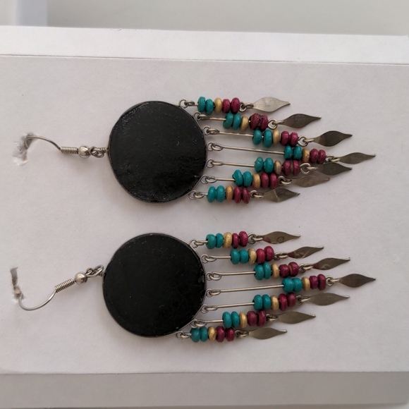 Unknown | Jewelry | Vintage Dangle Colorful Peruvian Motive Earrings ...